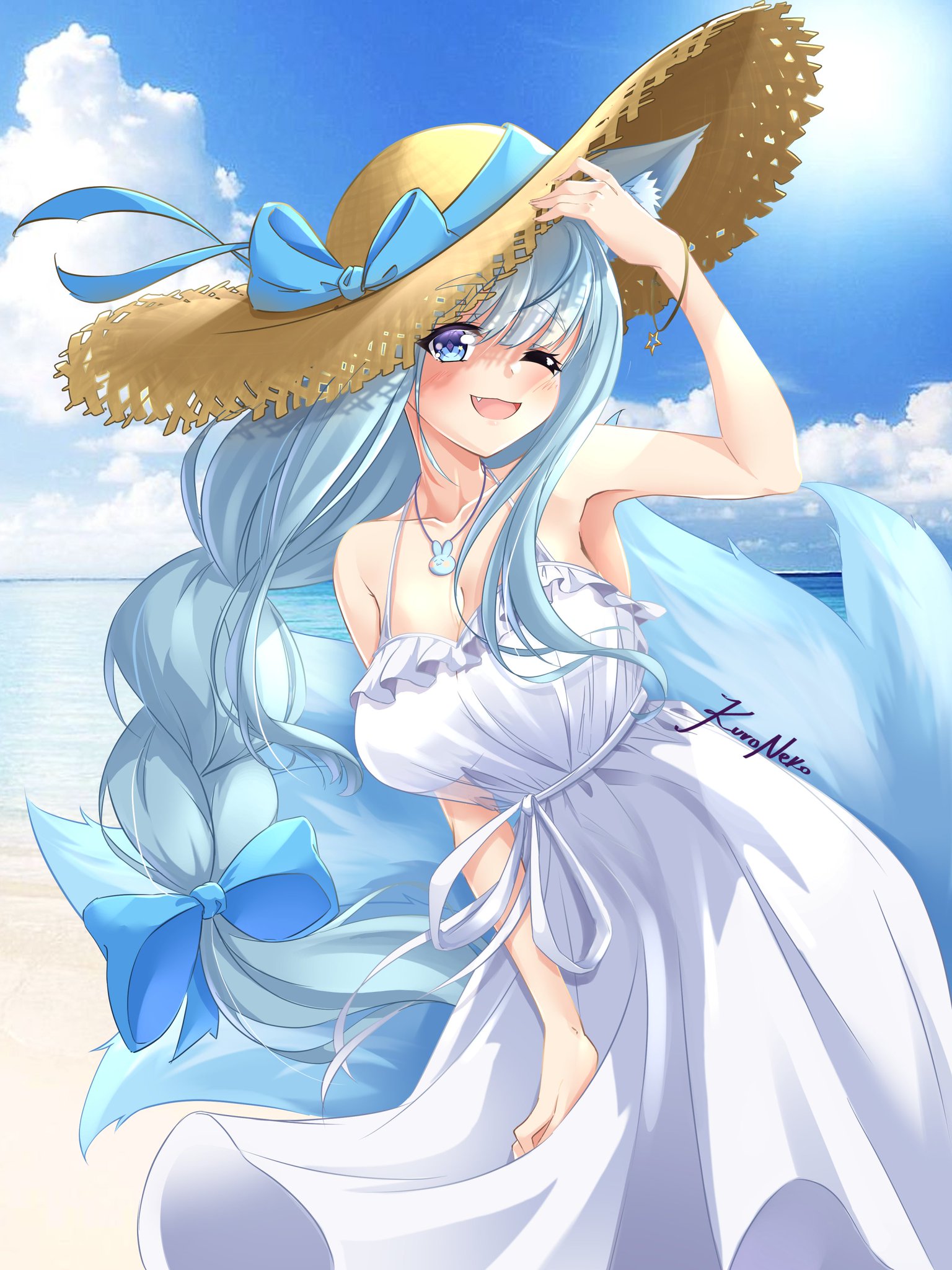 Amaiami ️ on Twitter: "Let's soak up that summer sun together! 🌅 🎨: @Kuro_NekoK | #Amaiillust # ...