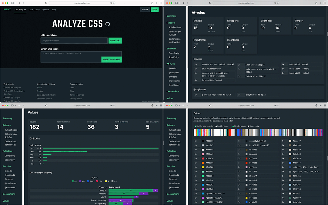 コリス🍡🍭 on Twitter: "便利な無料ツールが登場！ Webサイトで使用しているCSSや自分が書いたCSSを詳細に解析してくれる -CSS Analyzer https://t.co ...