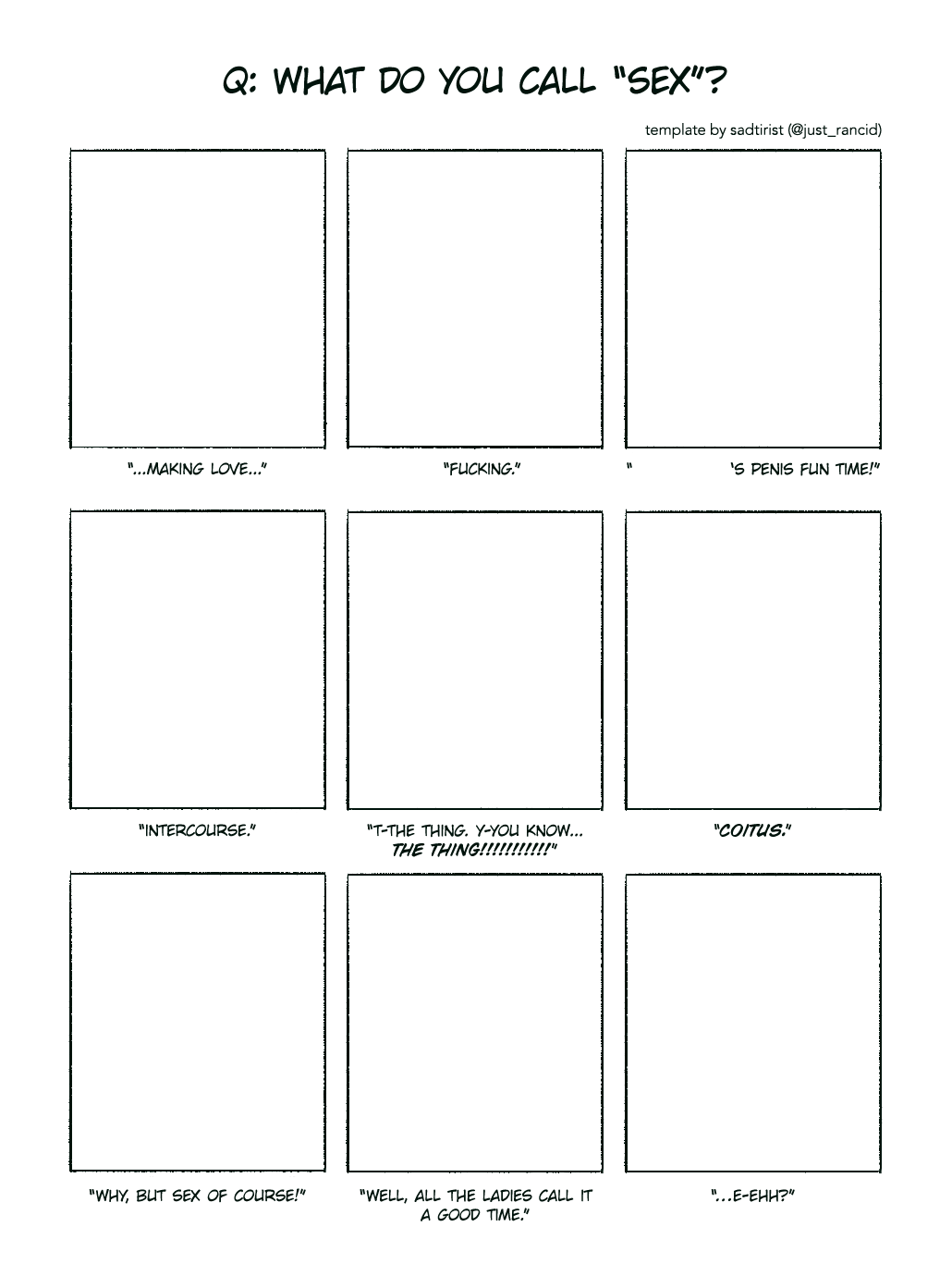 Sadtirist Beware Lots Of Gk Spoilers On Twitter Alright Here S The Blank Template With