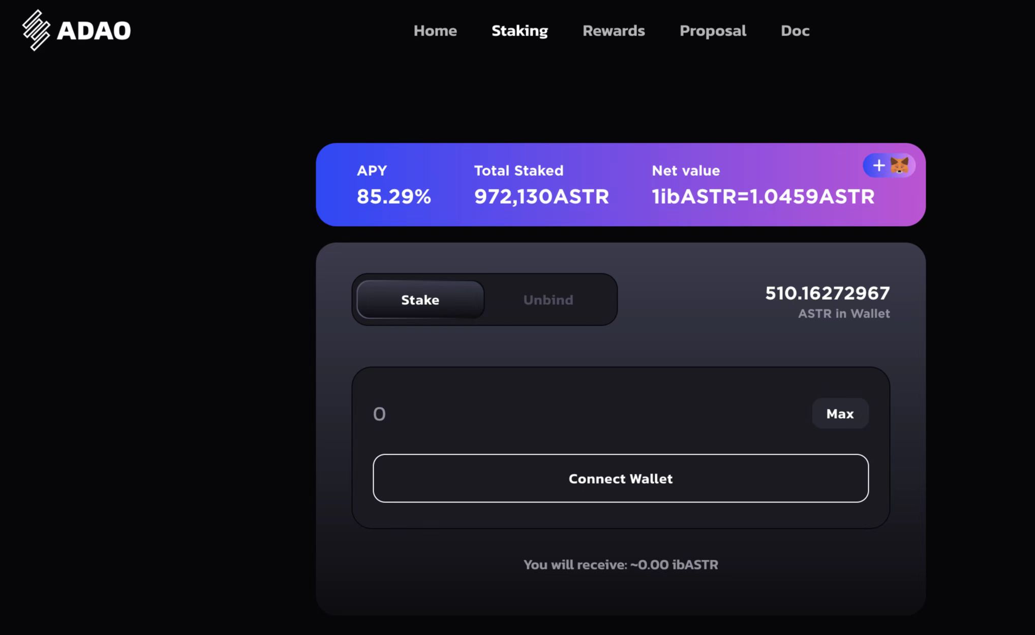 ADAO (🌟,💎) on Twitter: "Over 85% APY on ADAO now🔥 Dont hesitate, join dAppstaking via ADAO's ...