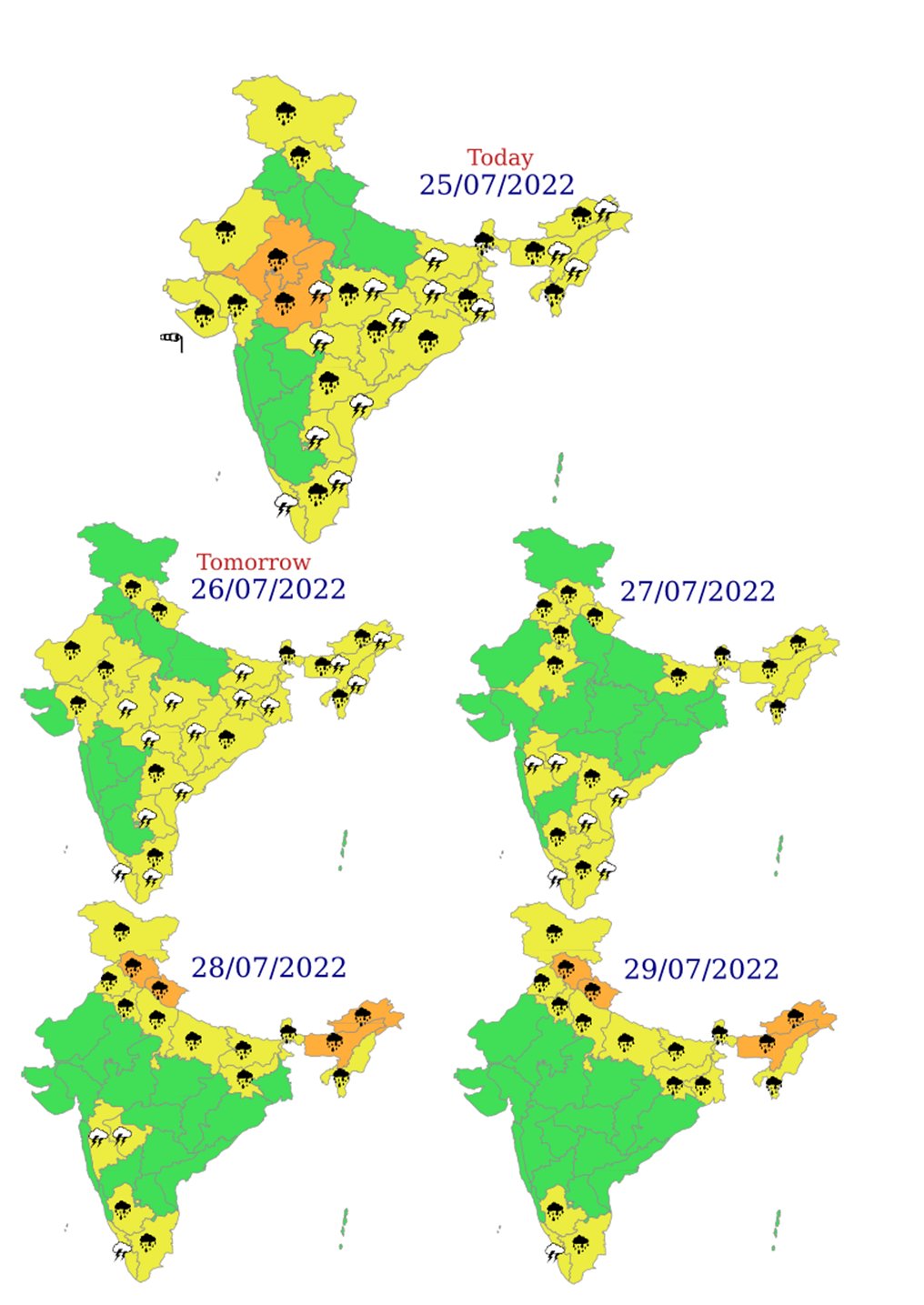 India Meteorological Department on Twitter: "Fairly widespread/ widespread light to moderate ...