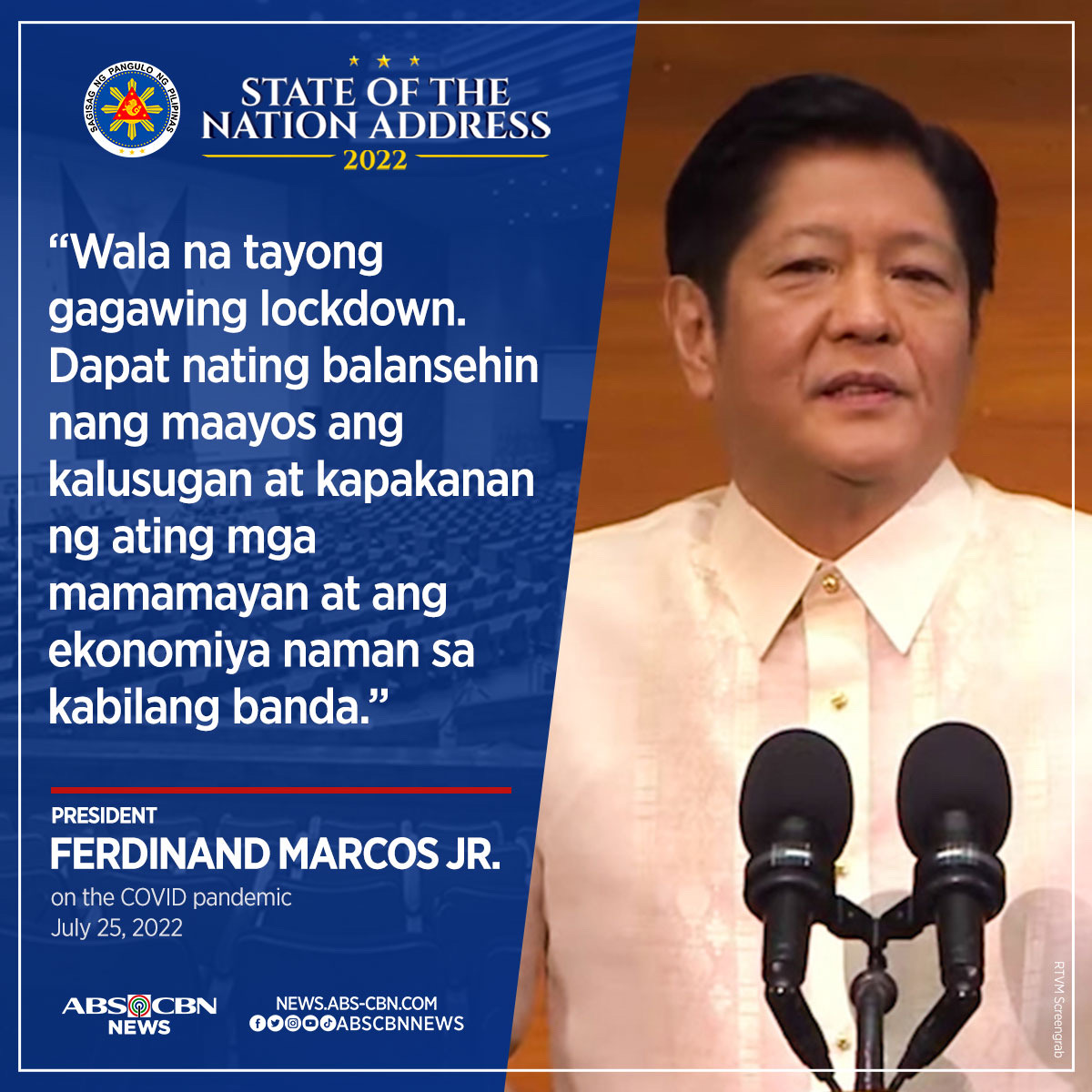 ABS-CBN News on Twitter: "President Ferdinand Marcos, Jr. assures Filipinos that the government ...
