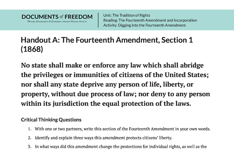 Process Of Incorporation 14th Amendment
