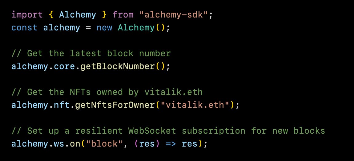 We did it! 🎉 We finally released the Alchemy Web3 SDK: - Fetch NFTs - Get floor prices - Fetch ...