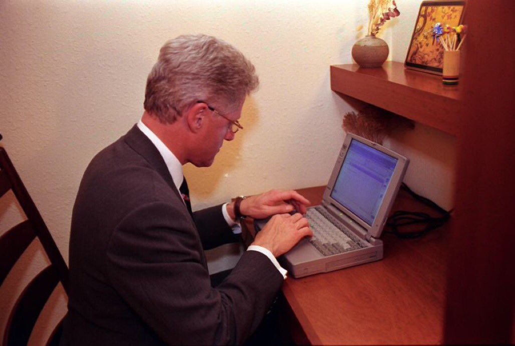 Jon Erlichman on Twitter: "Bill Clinton was the first President to use email. He sent two emails ...
