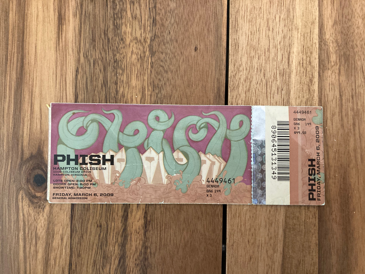 pixelw👀ks on Twitter: "Mine is Phish Hampton 3/6/2009 which was my 62nd show. That's A LOT of ...