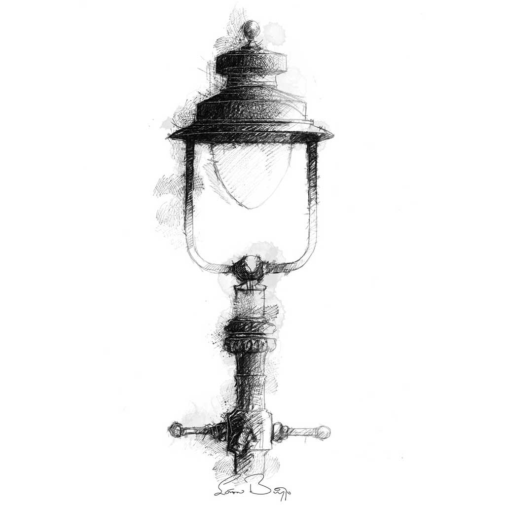 Old Lamp Post Drawing