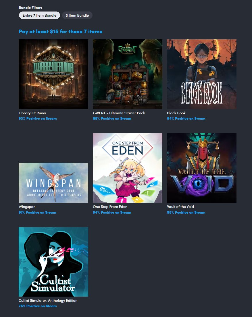 Wario64 on Twitter: "Humble Games Bundle: Deck Builder Bundle now includes Wingspan instead of ...