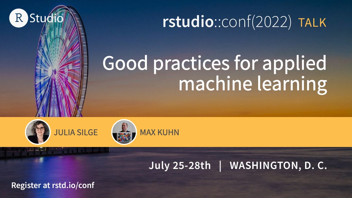RStudio on Twitter: "#RStudioConf Keynote starting soon: "Good practices for applied machine ...