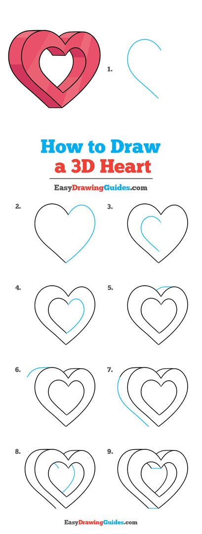 How To Draw A 3d Heart