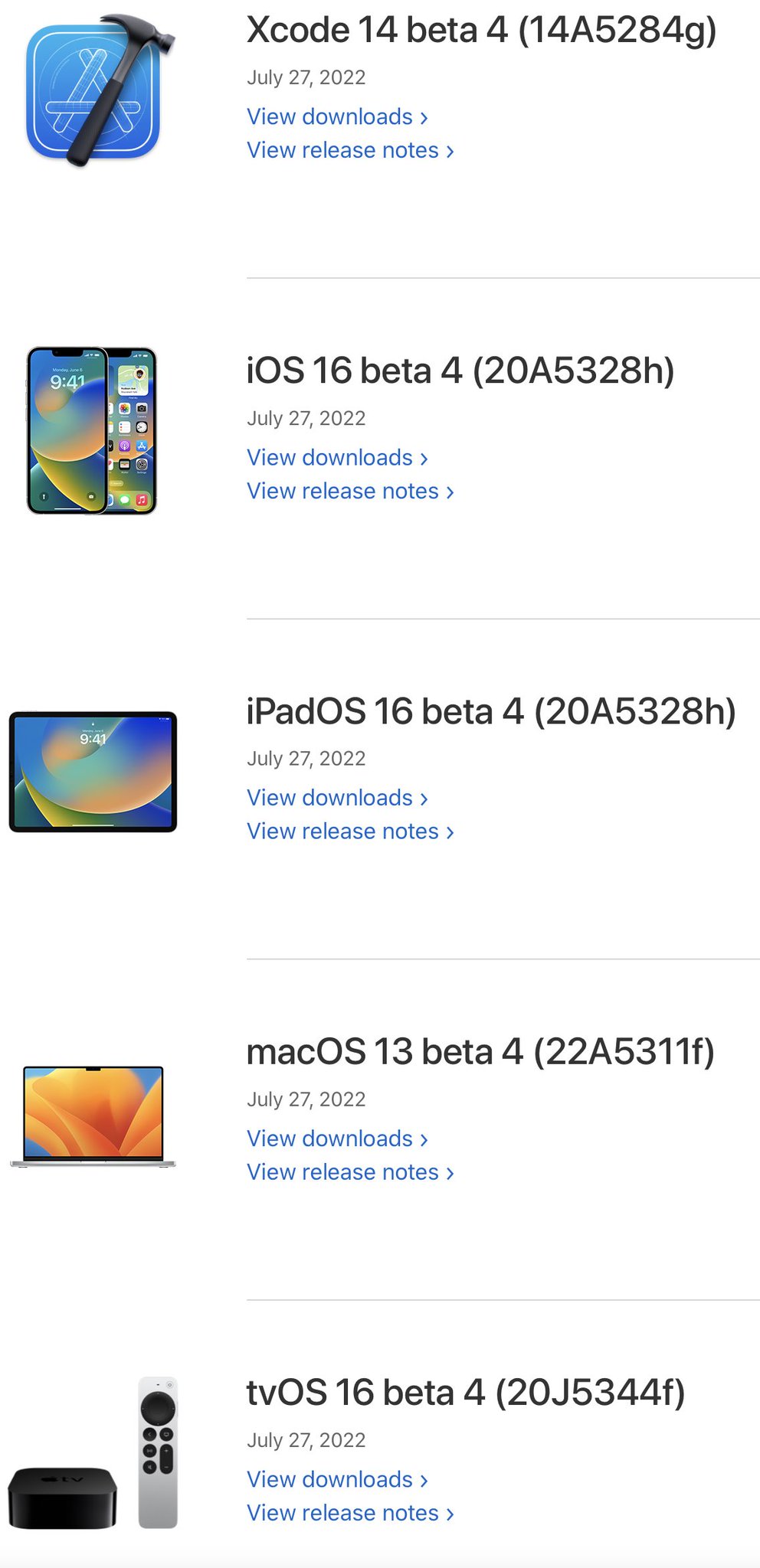 Aaron Zollo on Twitter: "Along with iOS 16 Beta 4, Apple also released iPadOS 16 Beta 4 tvOS 16 ...