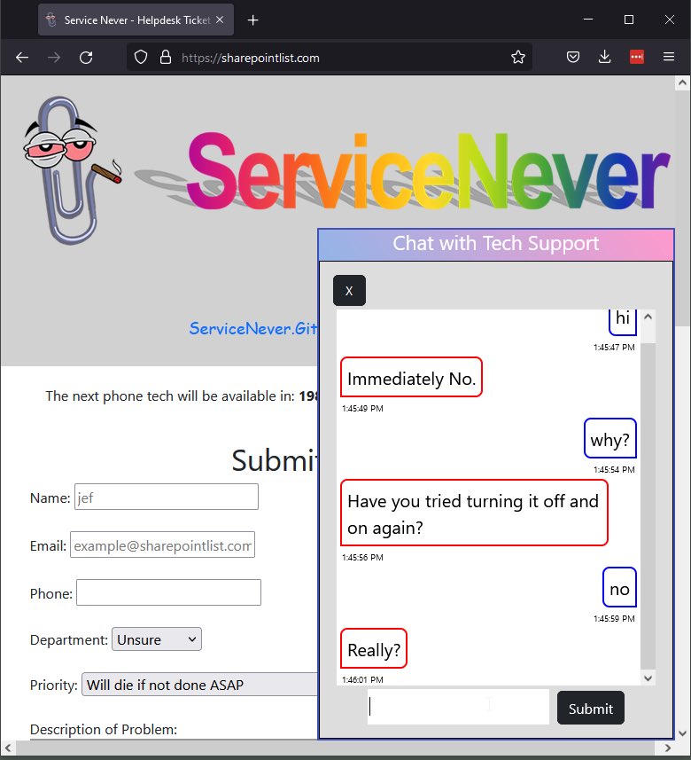 sysengineer on Twitter: "Added a very helpful tech support chat box on my lunch break 😎 https ...