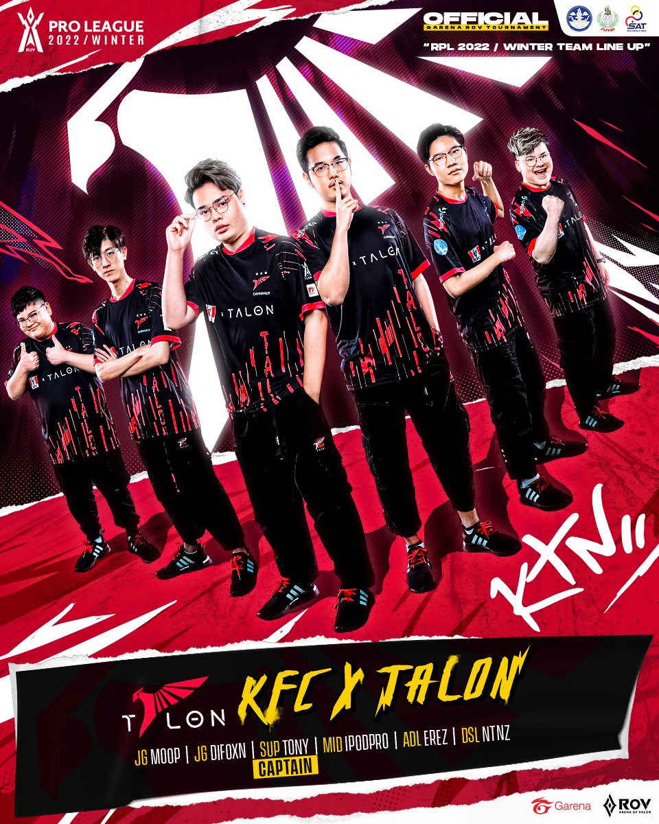 Garena RoV Thailand on Twitter: "มารับชม! เปิดตัว Line Up ทีม KFC x Talon (KTN) #RPL2022WINTER ...