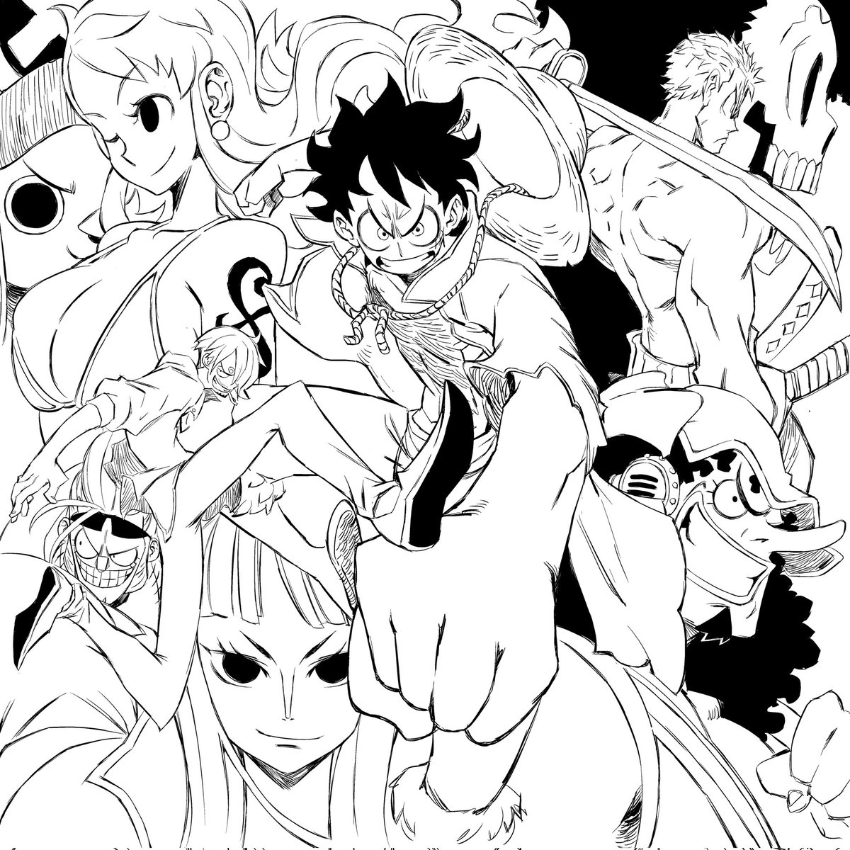 「one piece group shot! #ONEPIECE #illustration #drawing #fan ...