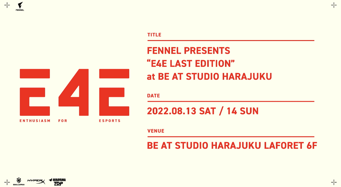 FENNEL on Twitter: "／ あの大型イベントE4Eが帰ってきた \ 『E4E LAST EDITION at BE AT STUDIO HARAJUKU』 の開催が決定！ ⏰ ...
