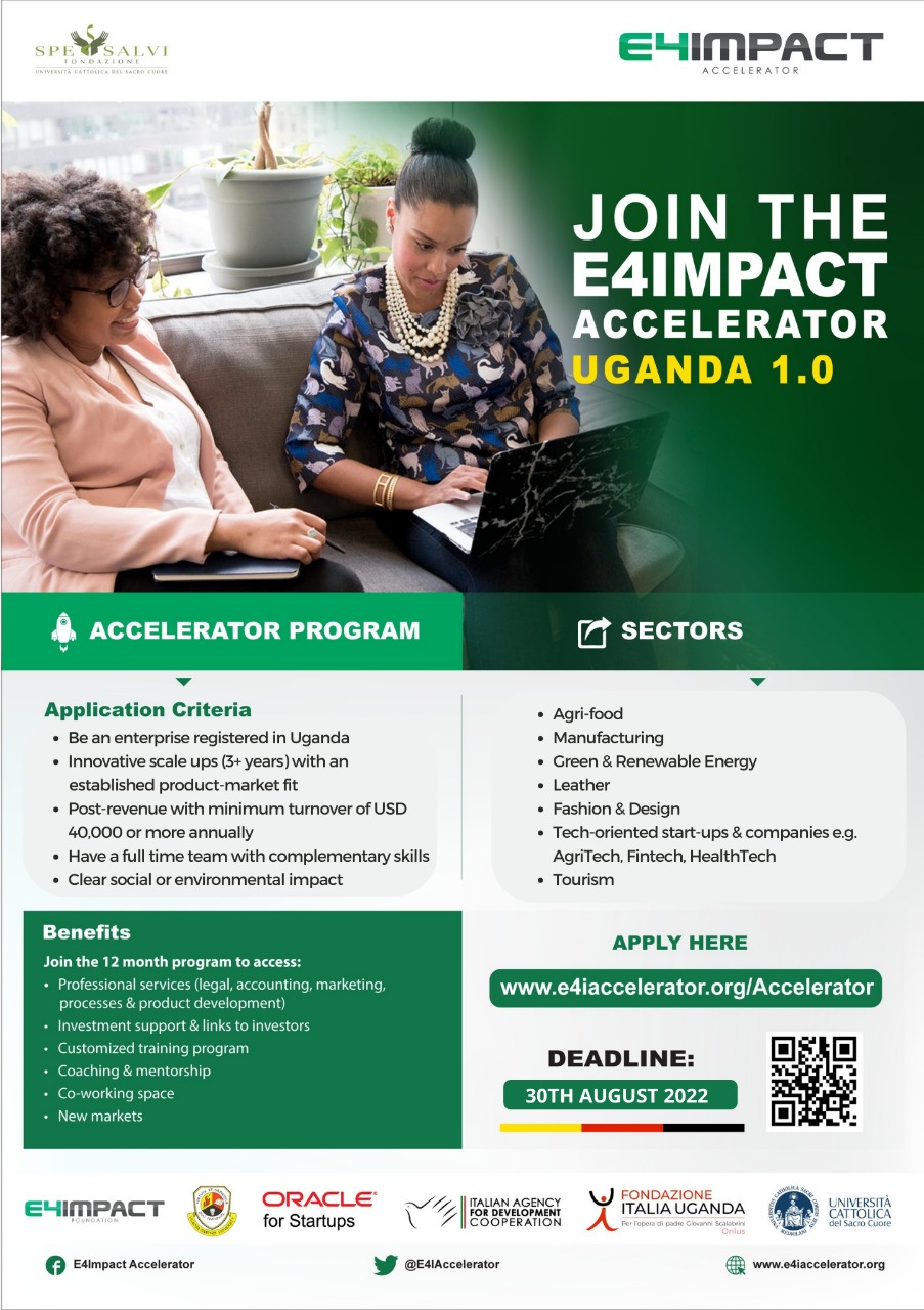 E4Impact Foundation on Twitter: "Join the #E4Impact Accelerator 1.0 📌There are still places ...