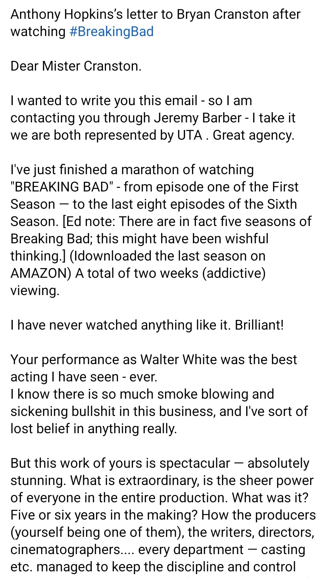 Anthony Hopkins Breaking Bad