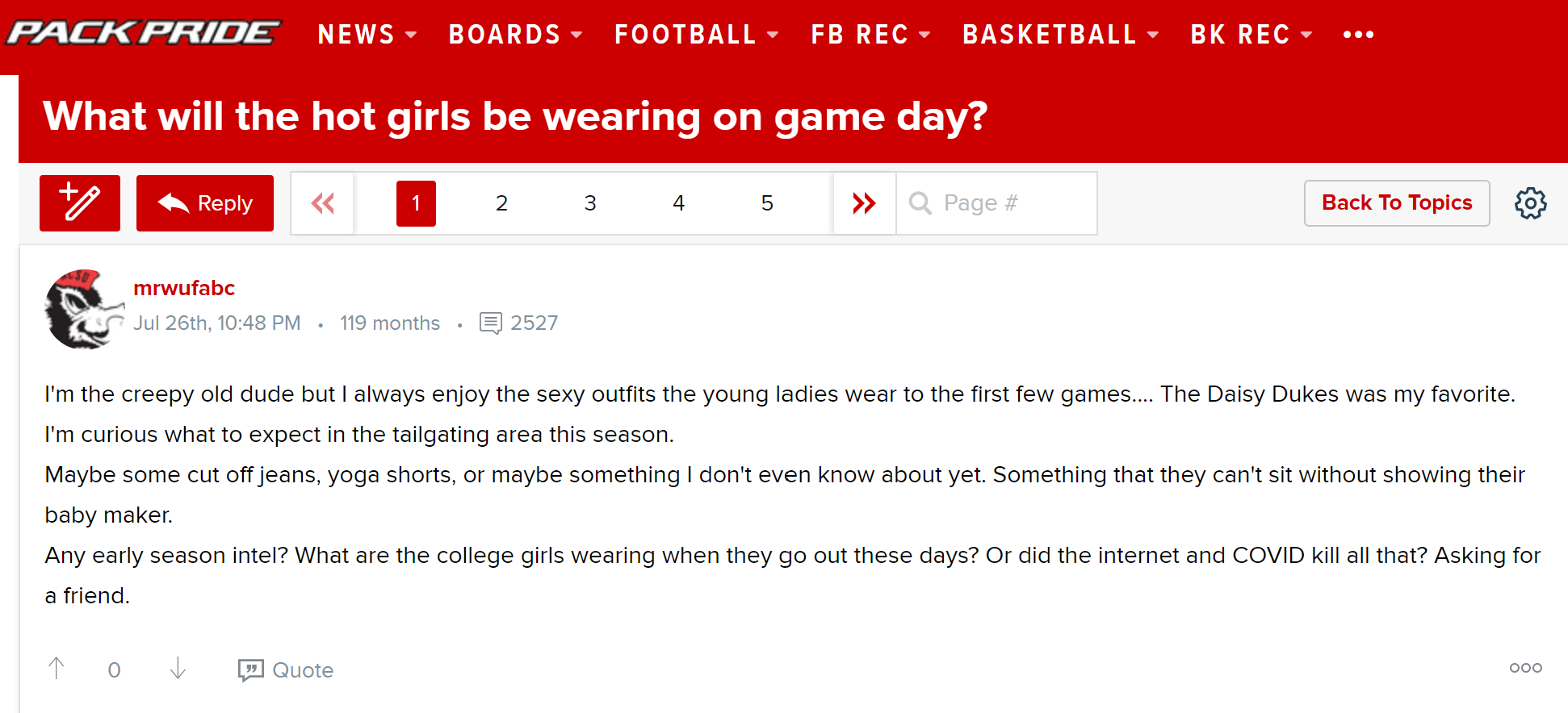 Message Board Geniuses on Twitter: "Dear Hot Girls; What will you all be wearing on game day? /s ...