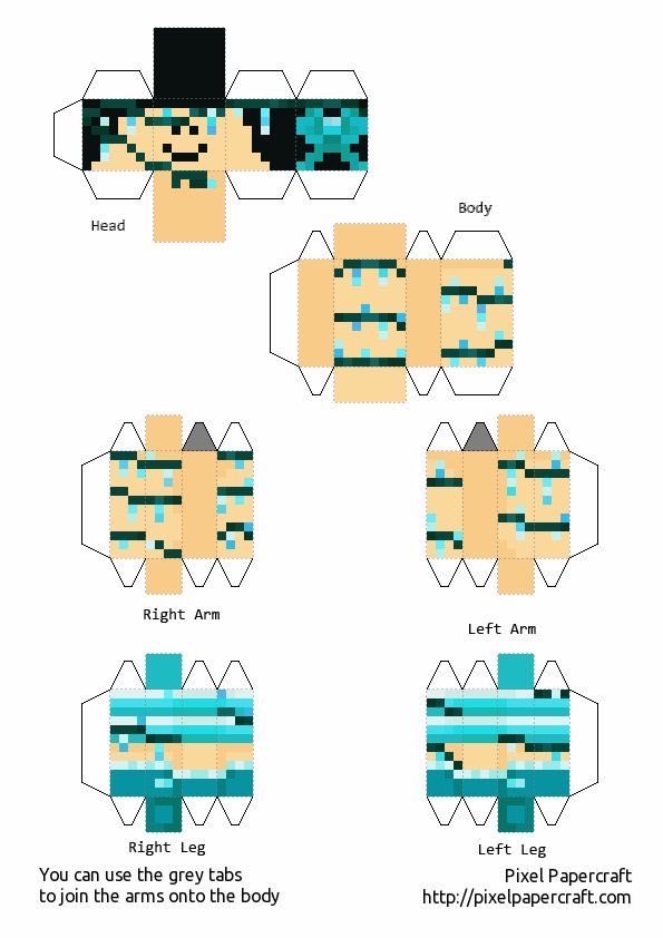 Minecraft Papercraft Steve Girl