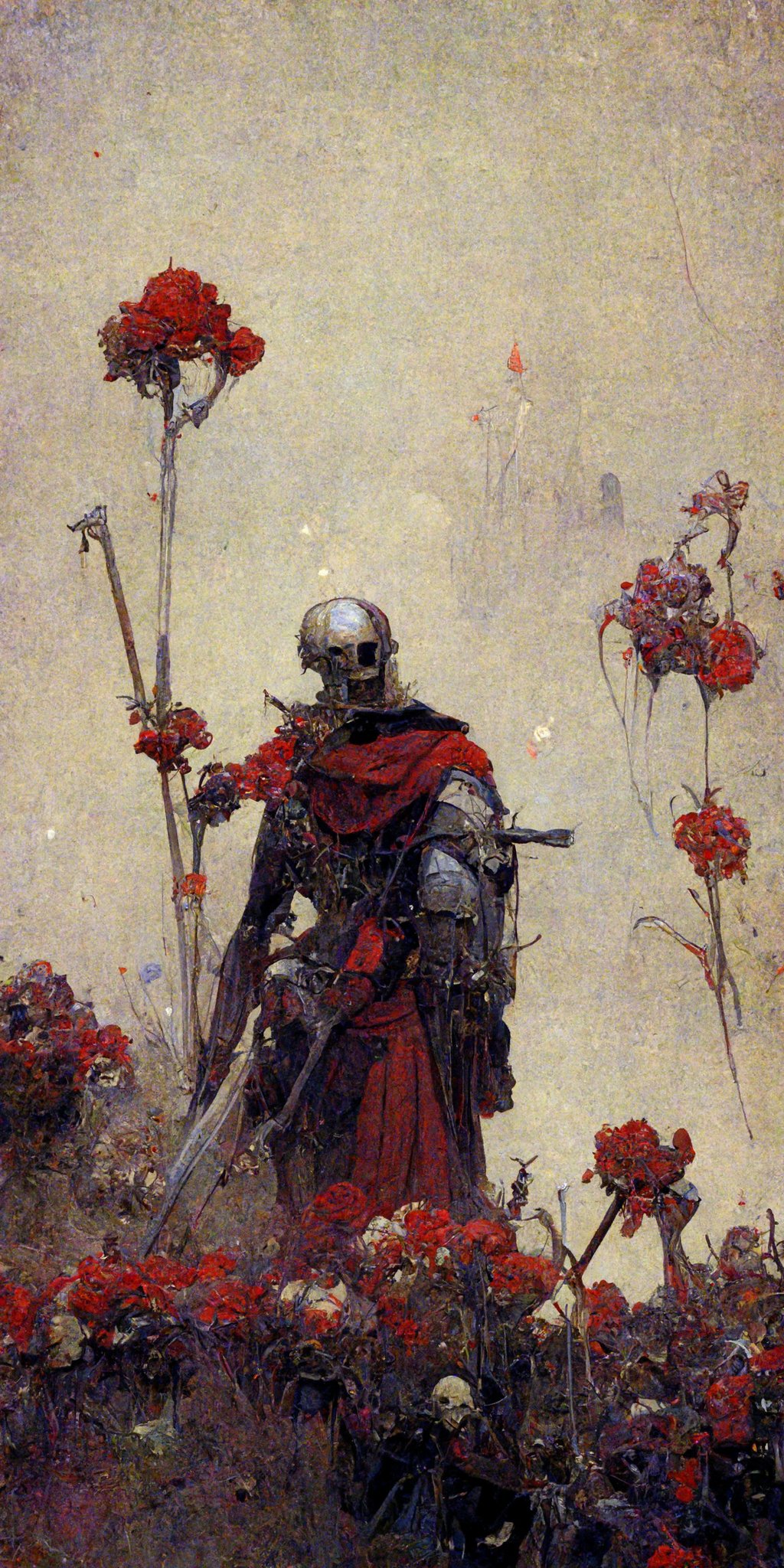 Pascal Blanché on Twitter: "AI exploration: red flowers and white bones. #midjourney https://t ...