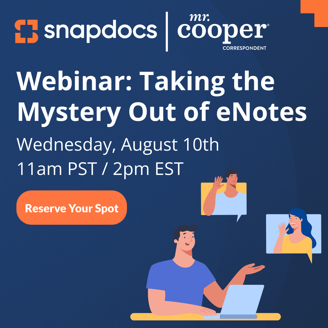Snapdocs on Twitter: "We’re looking forward to our upcoming webinar with Mr. Cooper, Taking the ...