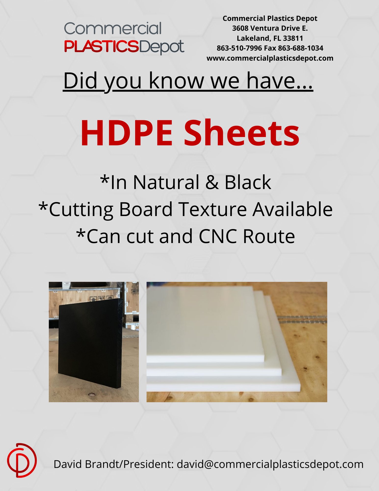 Commercial Plastics Depot on Twitter: "We have HDPE sheets in stock! Get yours now! #hdpe # ...