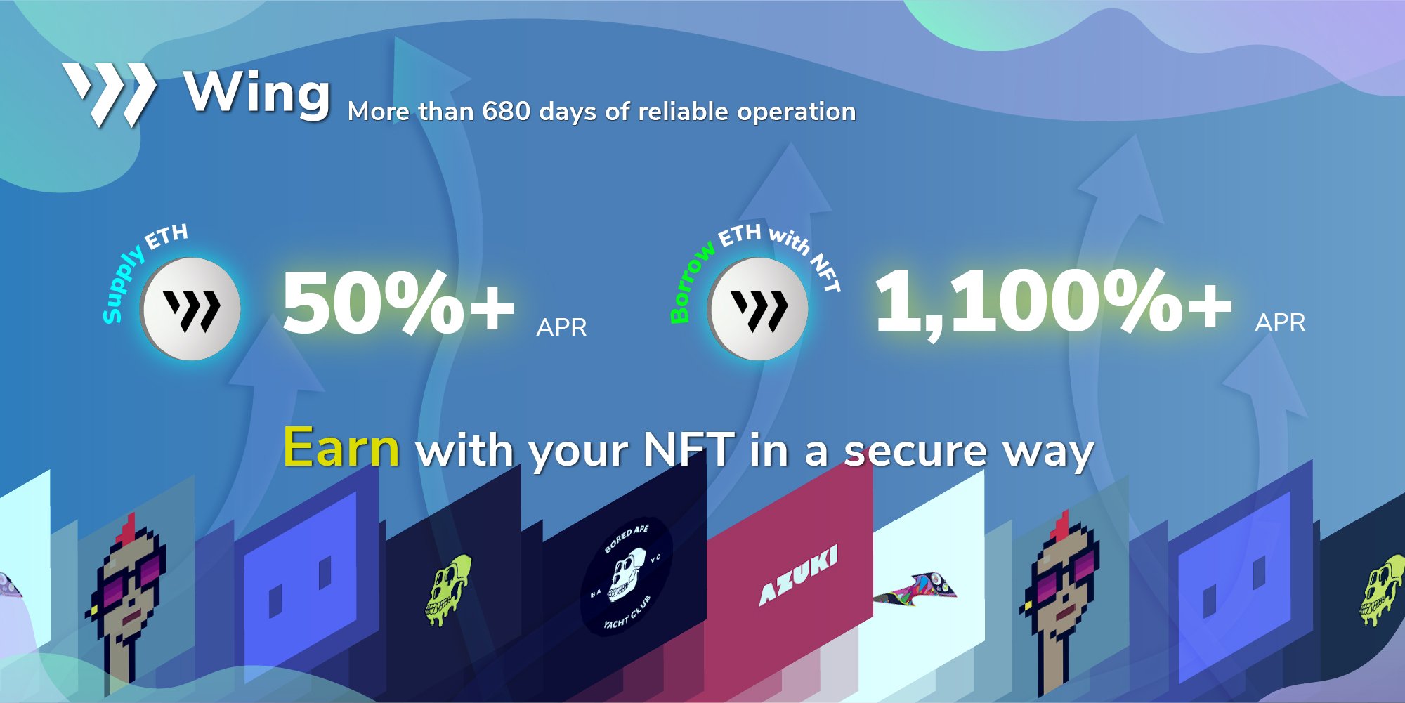 Wing (nft.wing.finance💙) on Twitter: "Don't hesitate to earn in #Wing NFT Pool 👀 🔥6 Blue-chip ...