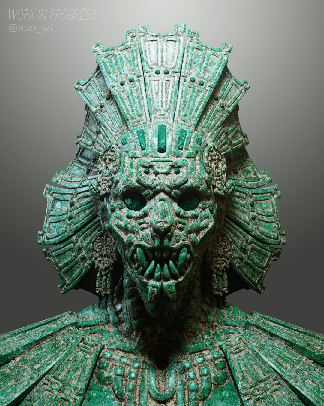 Aztec God Tlaloc Statue