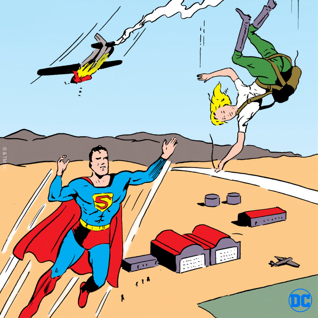 Superman Flying Comic Strip