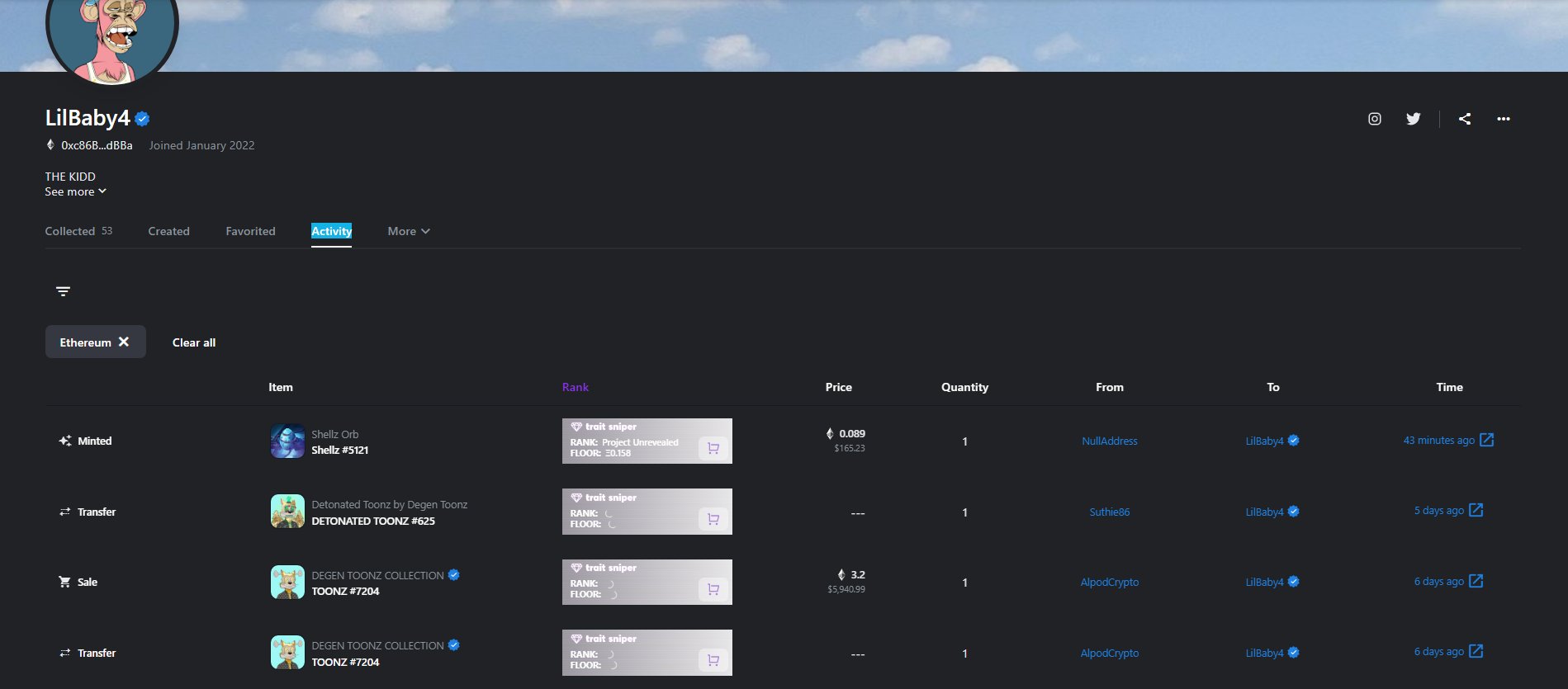 Shellz Orb NFT | Minting Aug 10 on Twitter: "Welcome @lilbaby4PF to The Orb. https://t.co ...