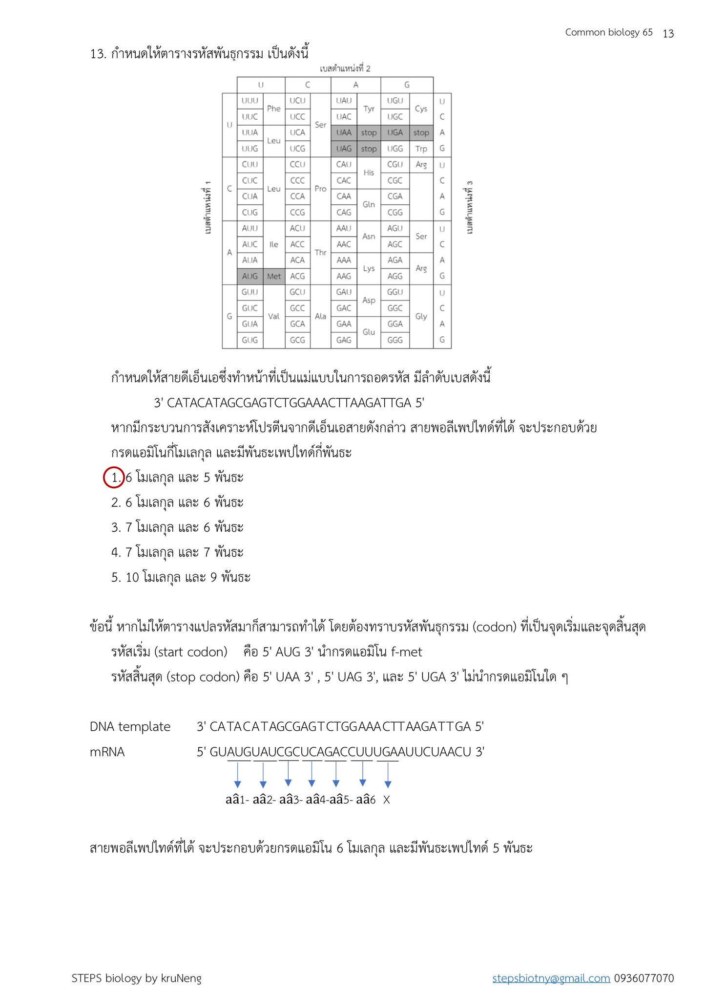 STEPs Biology on Twitter: "เฉลยข้อสอบ #9วิชาสามัญ #alevelbiology ชีววิทยา ปี 2565 สำหรับ #dek66 ...