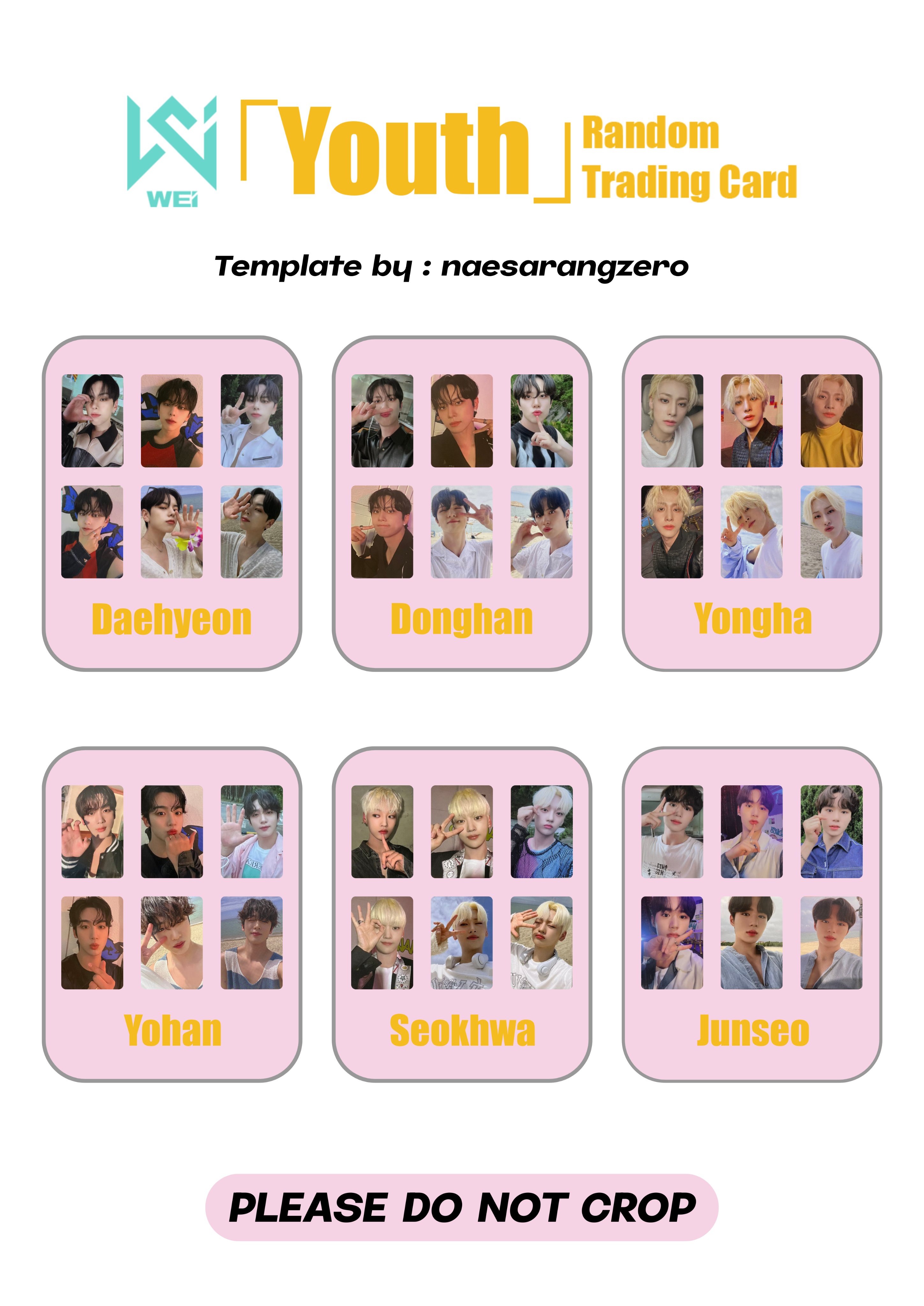 aya | SHARING 2ND FANCLUB WEi RUi on Twitter: "WEi Youth Random Trading Card Template / List ...