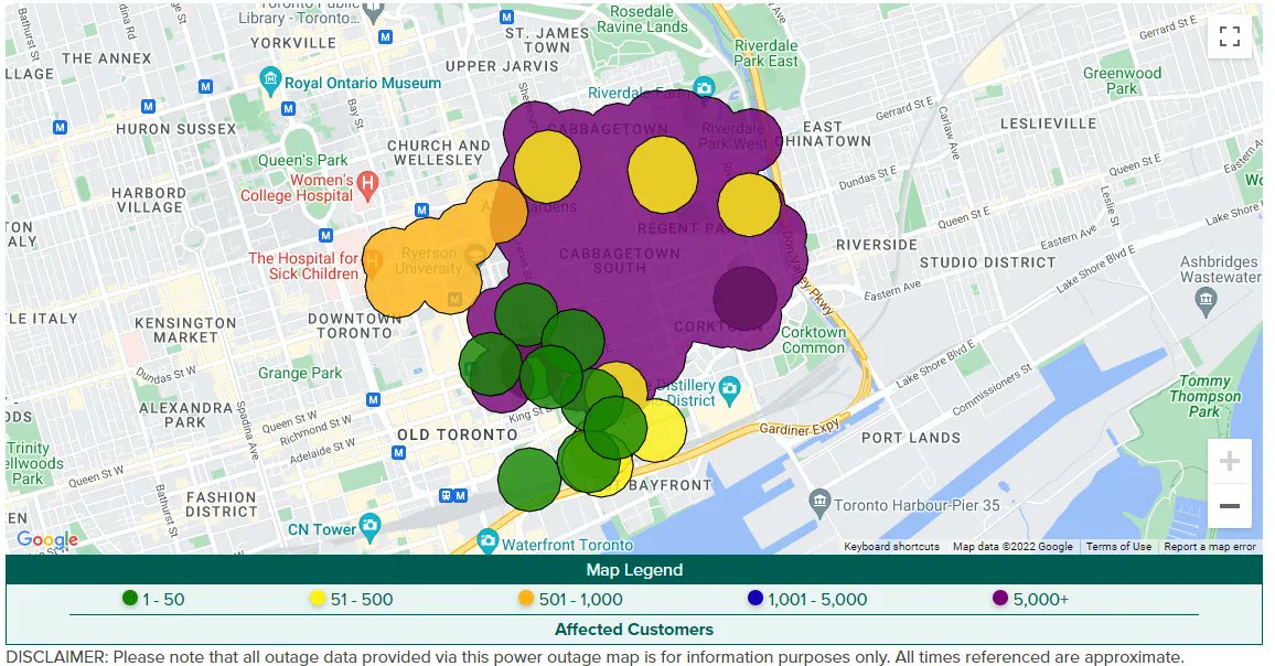 Toronto Hydro Power Outage Map