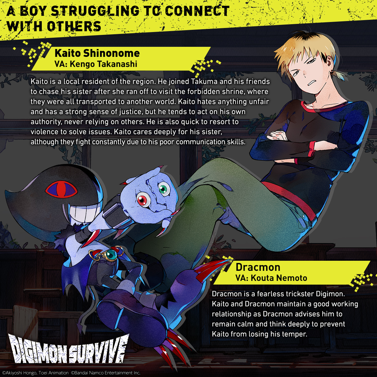 Digimon Games on Twitter: "Digimon Survive Character Introduction: Kaito and Dracmon! # ...