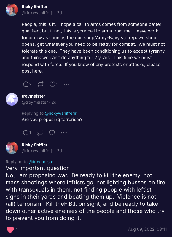 Cincinnati FBI gunman identified as Ricky Shiffer. A MAGAt that ...