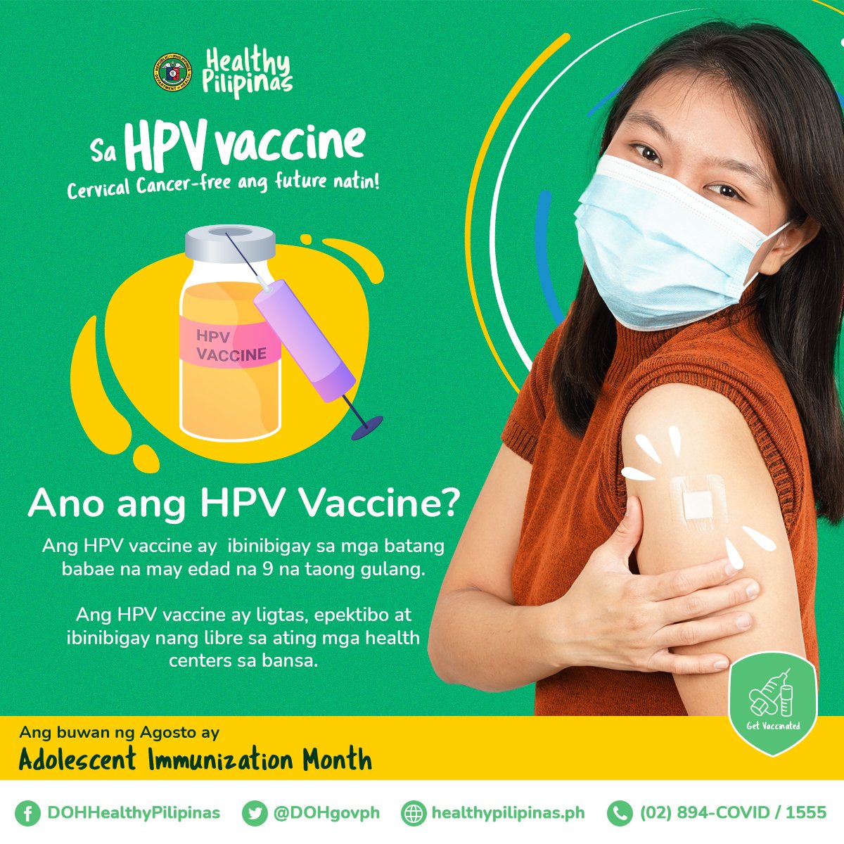 Department of Health on Twitter: "Libre, ligtas at epektibo mga bakuna sa mga edad 9-14 taong ...