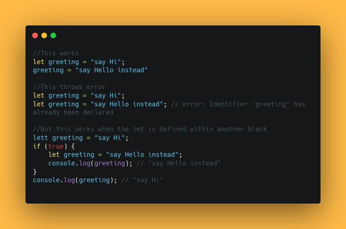 Read this if you are a JavaScript beginner⬇️ The difference between var, let, and const in ...
