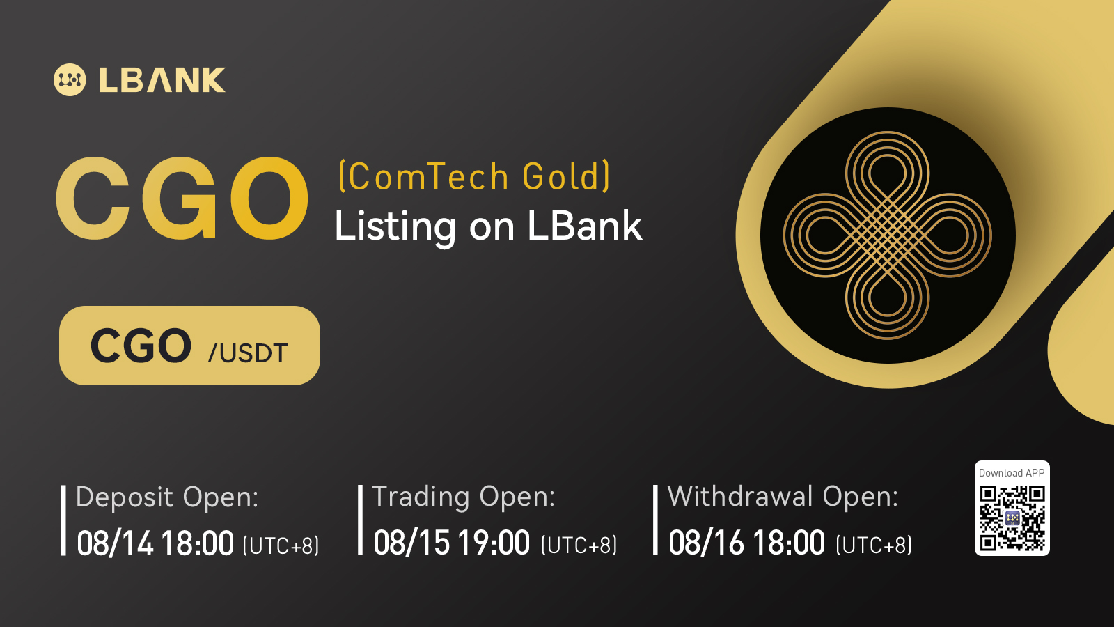 LBank.com on Twitter: "🗽 New #listing 🌠 $CGO(ComTech Gold) will be listed on LBank ...