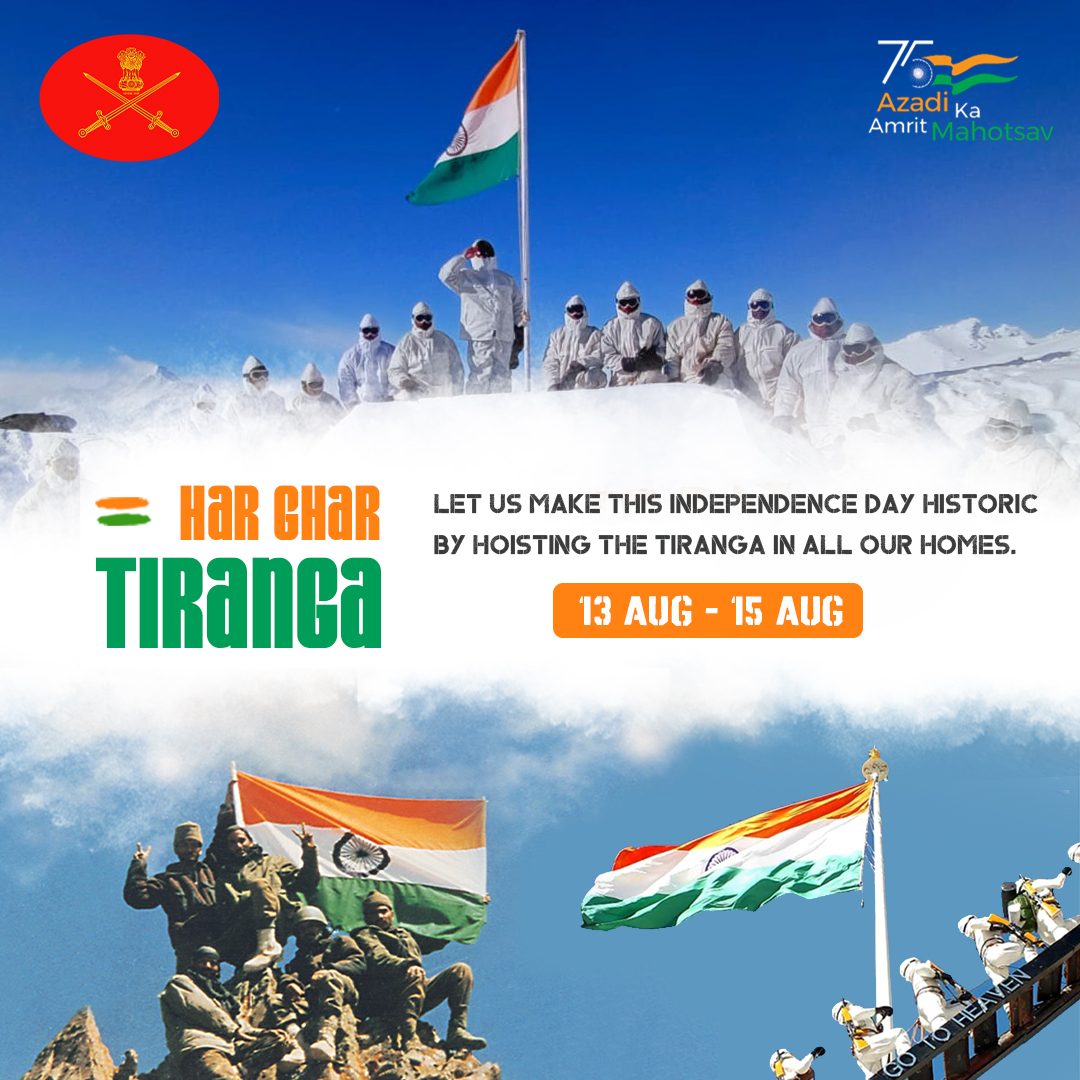 Indian Flag Hoisting Army