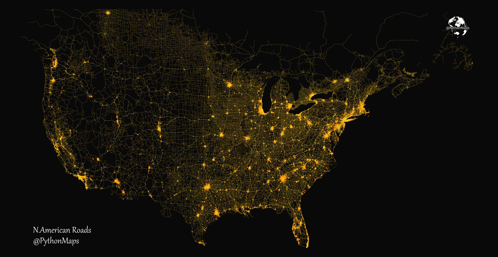 Python Maps on Twitter: "North America 4/n https://t.co/QH7objAx1Y" / Twitter