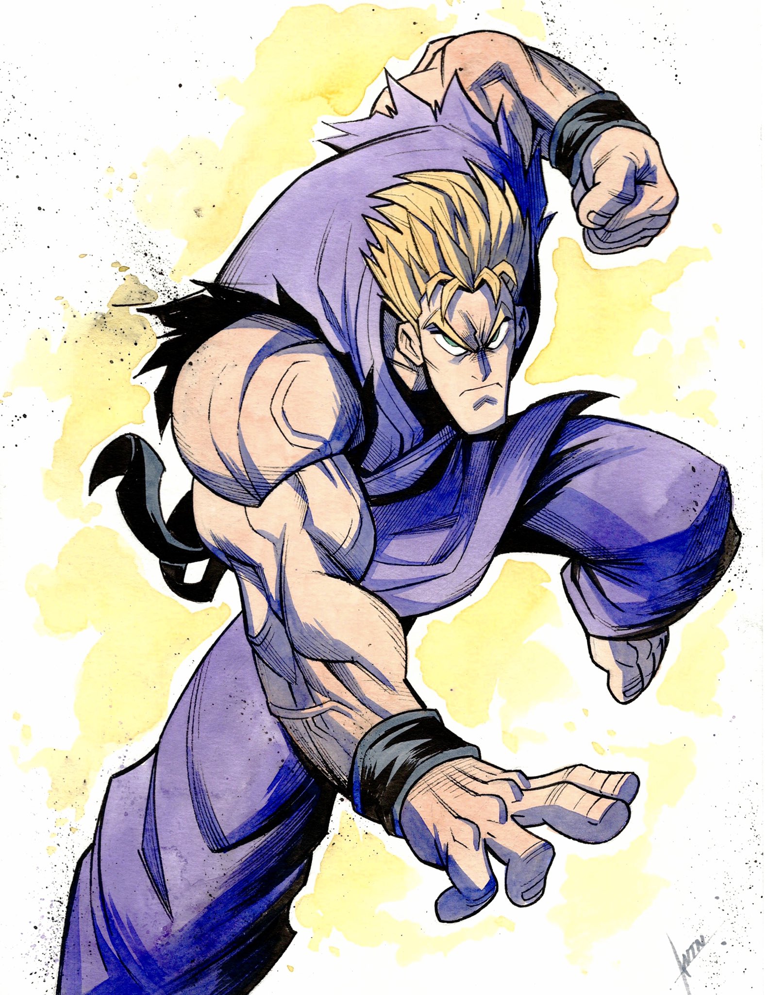 Kevin Shah on Twitter: "- Ryo Sakazaki - Special request for purple. 8.5x11 inches, ink and ...