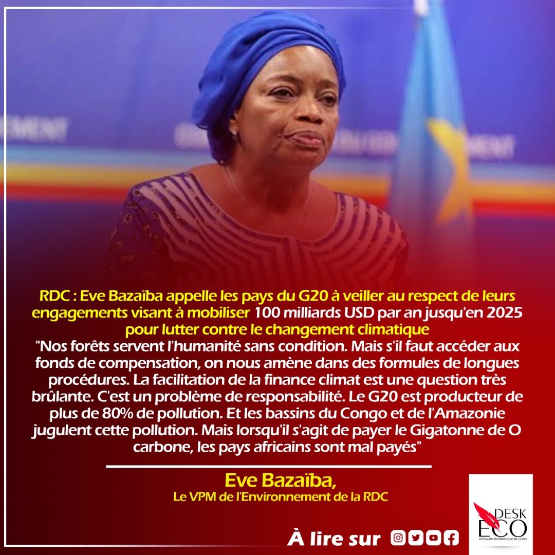 Deskeco Com On Twitter Rdc Eve Bazaïba Appelle Les Pays Du G20 à