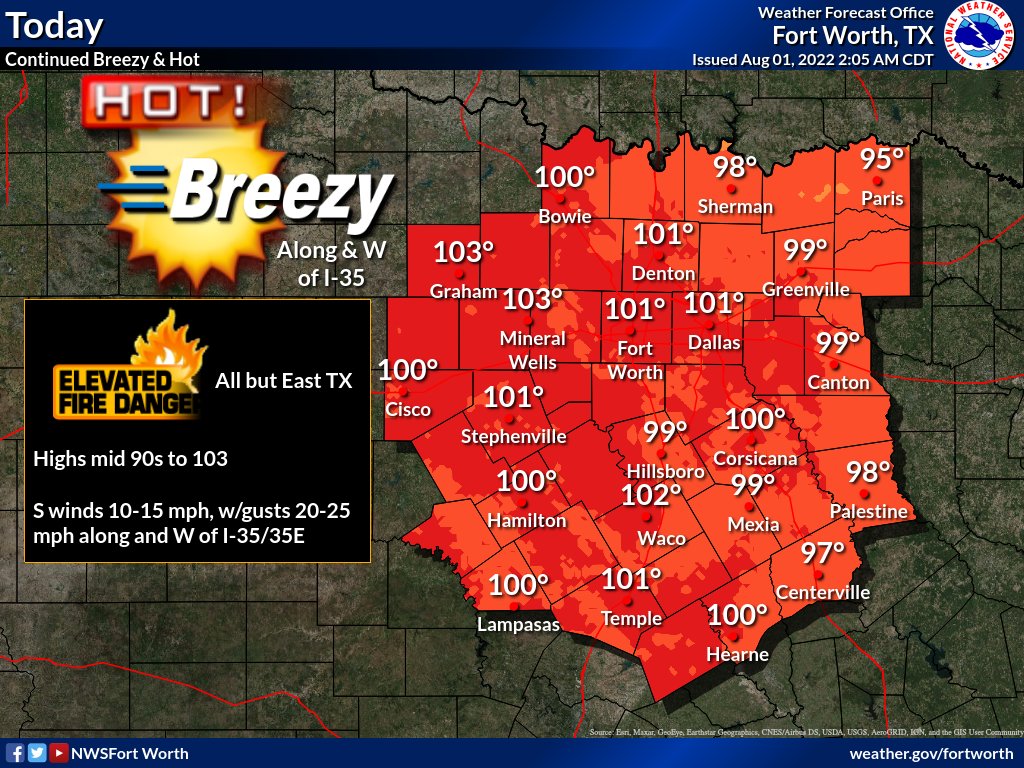 Nws Fort Worth On Twitter Elevated Fire Danger Will Continue Today
