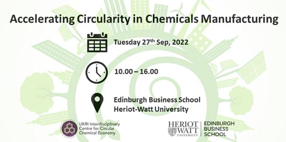 UKRI CircularChem on Twitter: "On 27th Sep 2022, @CircularChem will be holding a workshop on ...