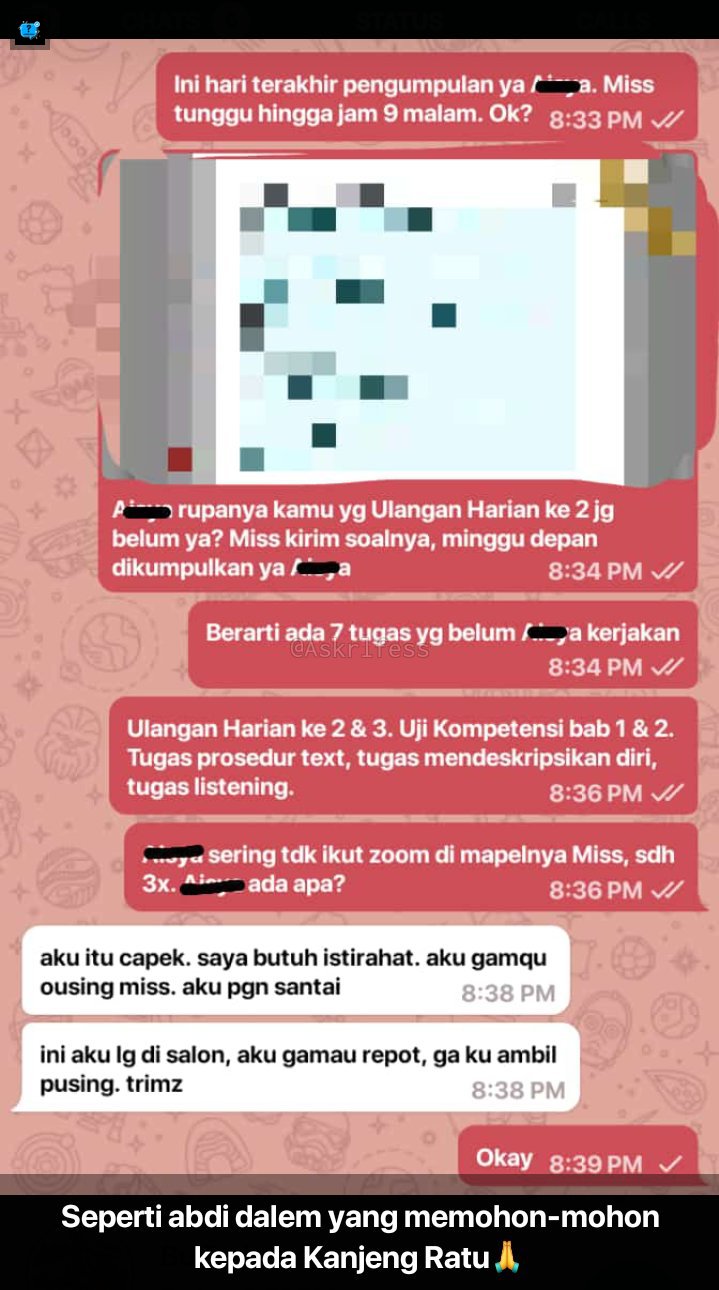 Askrlfess on Twitter: "[askrl] liat deh, guru magang diskolah aku lagi curhat, kasian bgt Miss ...