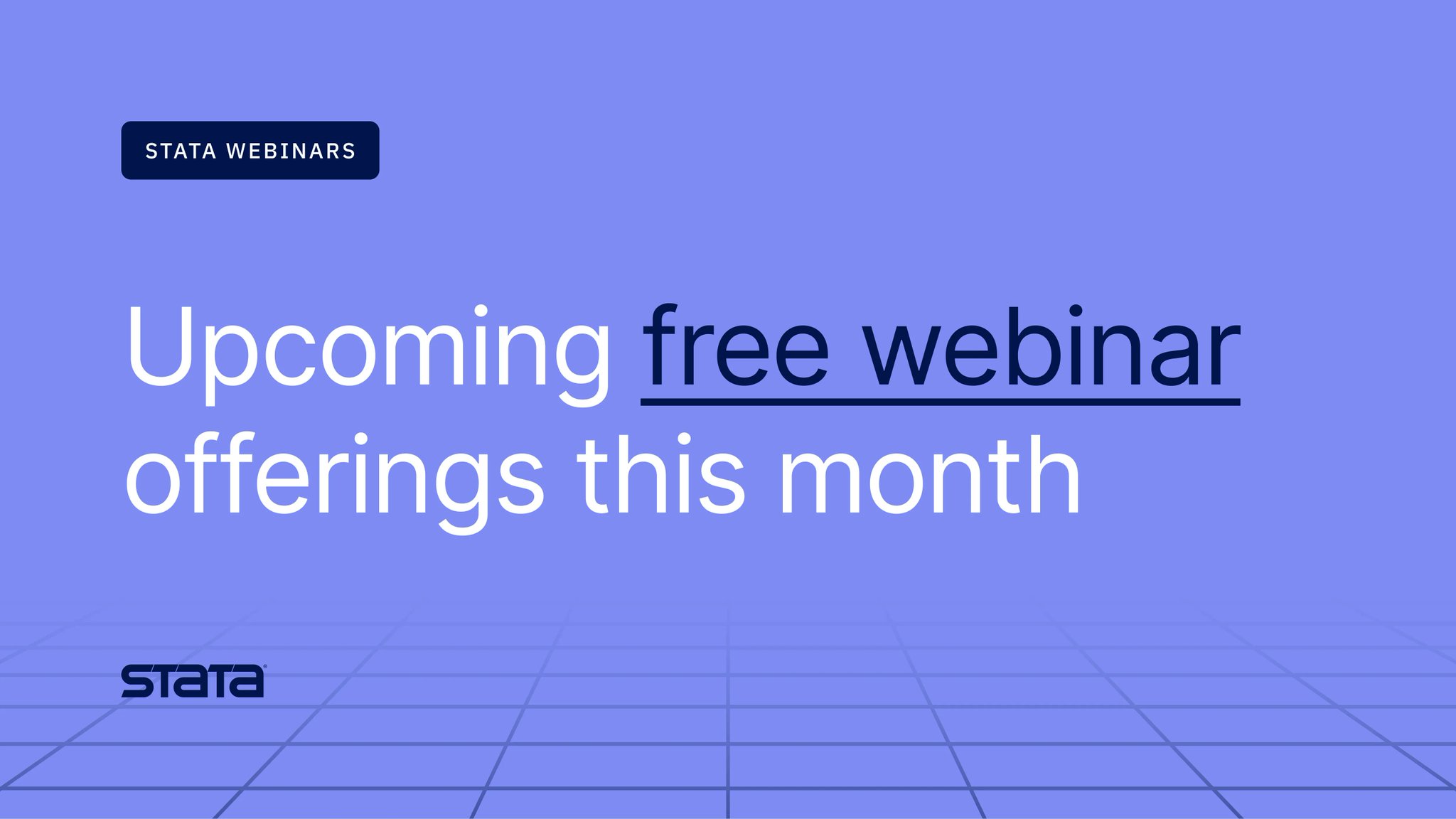 Stata on Twitter: "Check out these great free webinars this month. #Stata webinars are a perfect ...