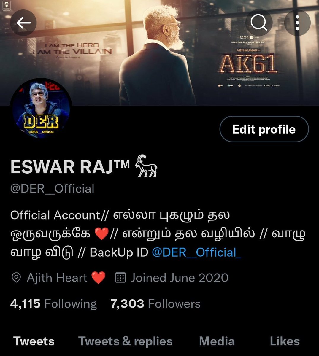 ESWAR RAJ™ 𓃵 on Twitter: "Successfully Reached 7300 Followers 🤩 Thanks Ajithiyans ️ ...