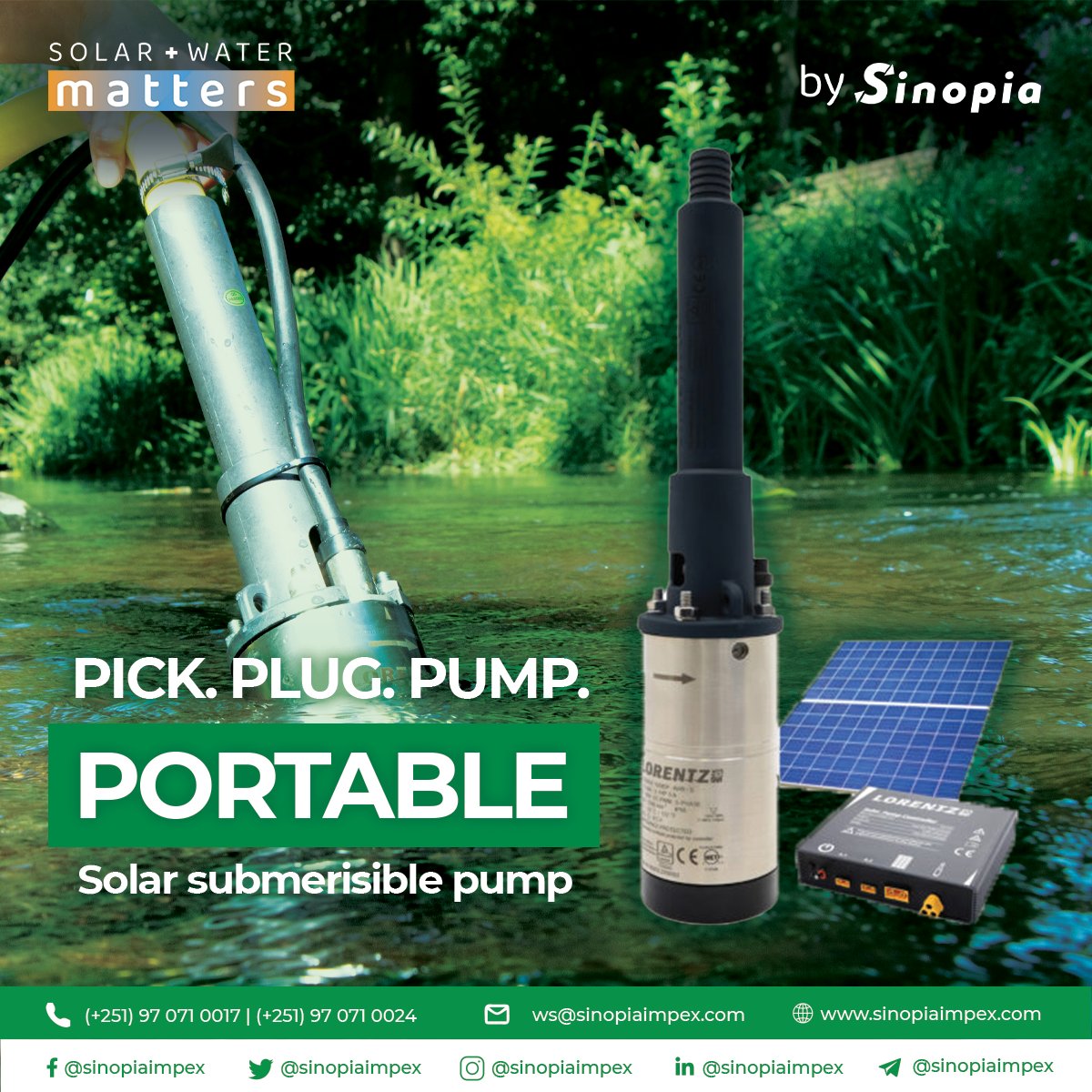 Sinopia Import and Export PLC on Twitter: "PICK. PLUG. PUMP — Portable Solar submersible pumps ...