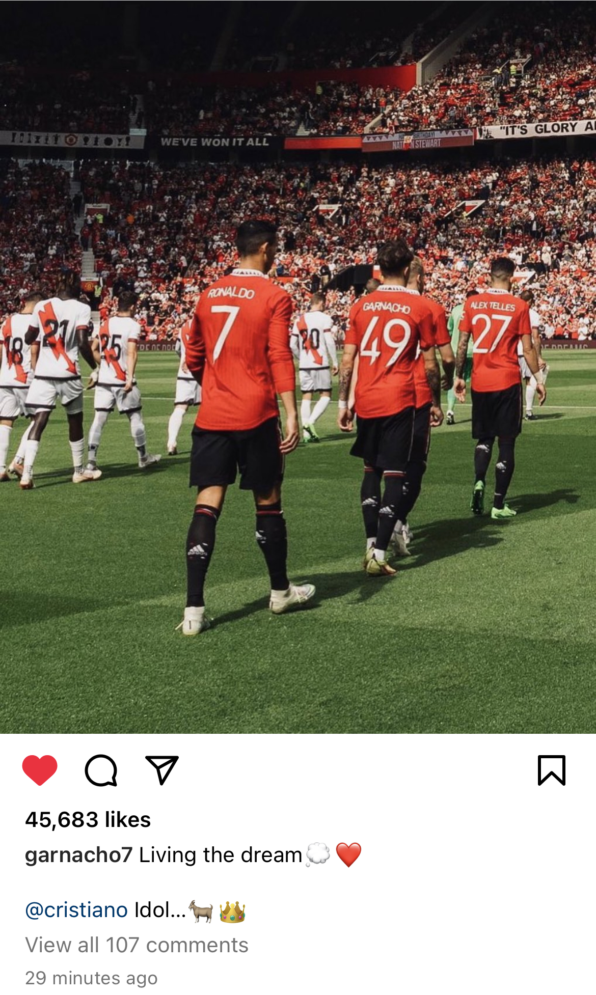 The CR7 Timeline. on Twitter: "Garnacho on IG. https://t.co/SOHINtUYiv" / Twitter