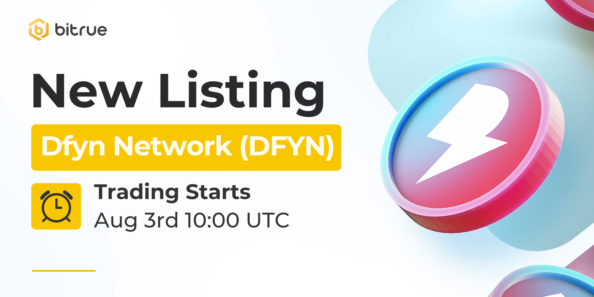 Bitrue on Twitter: "#DfynNetwork $DFYN is coming to Bitrue spot trading. @_DFyn - Deposits are ...